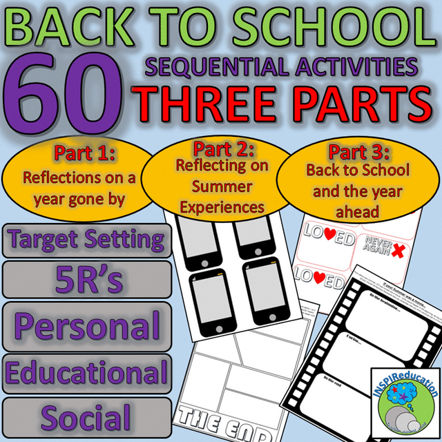 BACK TO SCHOOL ACTIVITY PACK: 60 Activities, Reflection, Target Setting ...