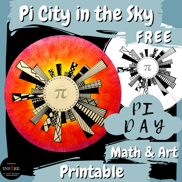 FREE Pi Day Activity Pi City in the sky Digits Pi Skyline Cityscape ...