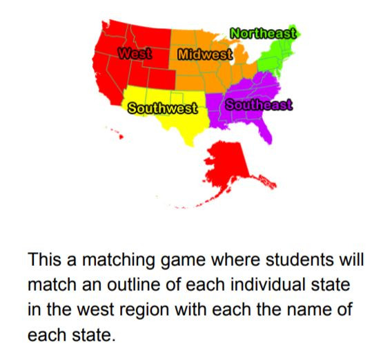 USA Five Region Match Game - Amped Up Learning
