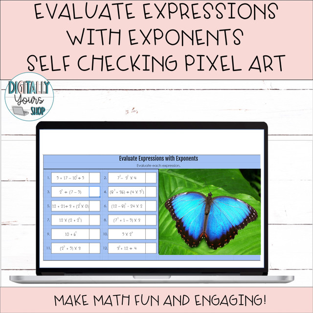 Evaluate Algebraic Expressions Digital Activity