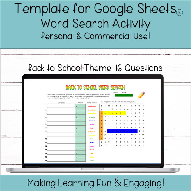 Editable Template for Google Sheets - Digital Activity - Self-Checking ...