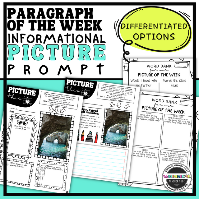 Paragraph of the Week Picture Prompt Informational Writing Journal