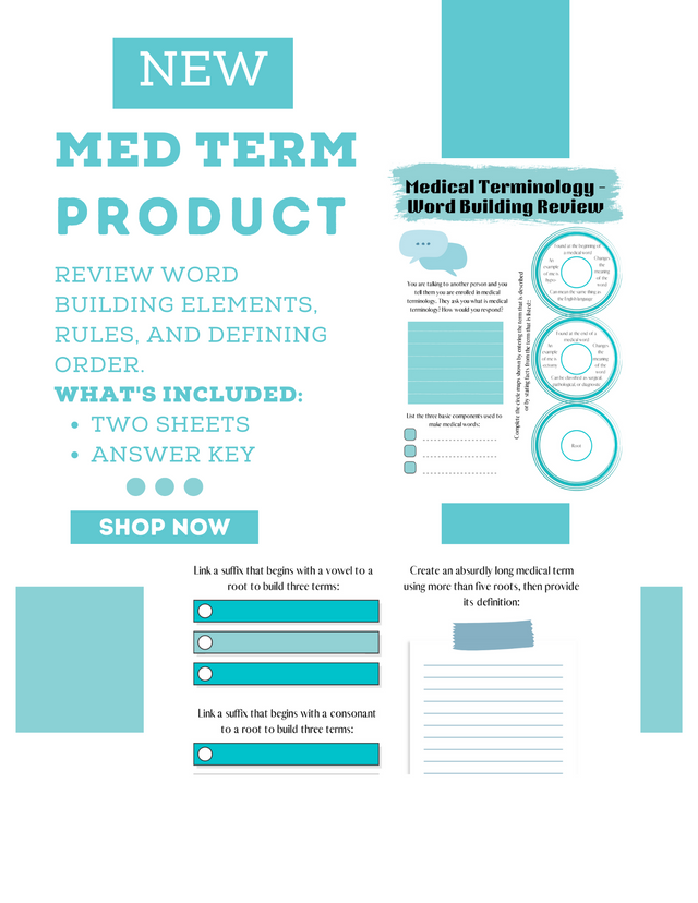 Medical Terminology Review Sheet
