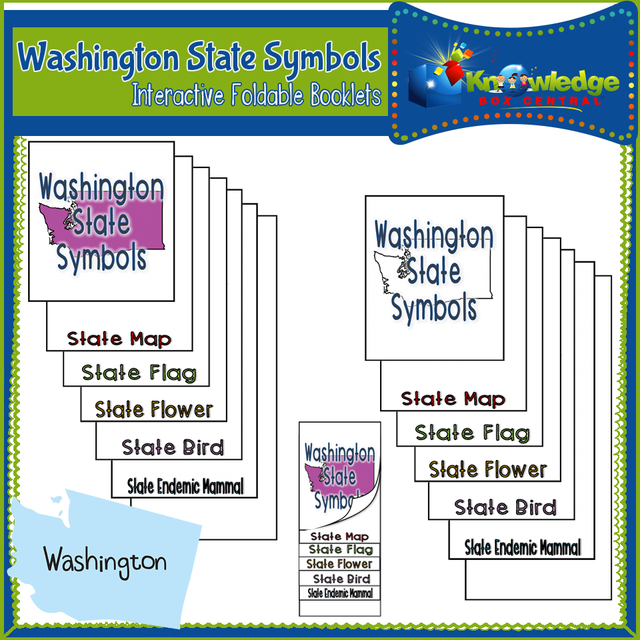 Washington State Symbols Interactive Foldable Booklets