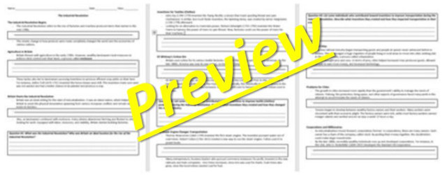 The Industrial Revolution PPT, Guided Notes and Activities