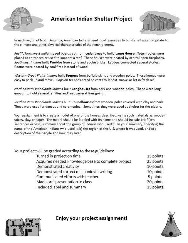Native Americans - Indian Shelter Project - FREE - Amped Up Learning