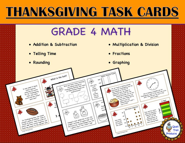 Grade 4 Transportation Math Task Cards