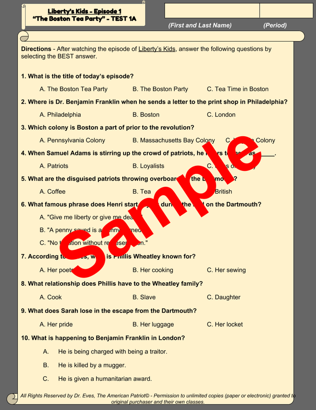 Liberty's Kids - Episode 1 - "The Boston Tea Party" - Amped Up Learning