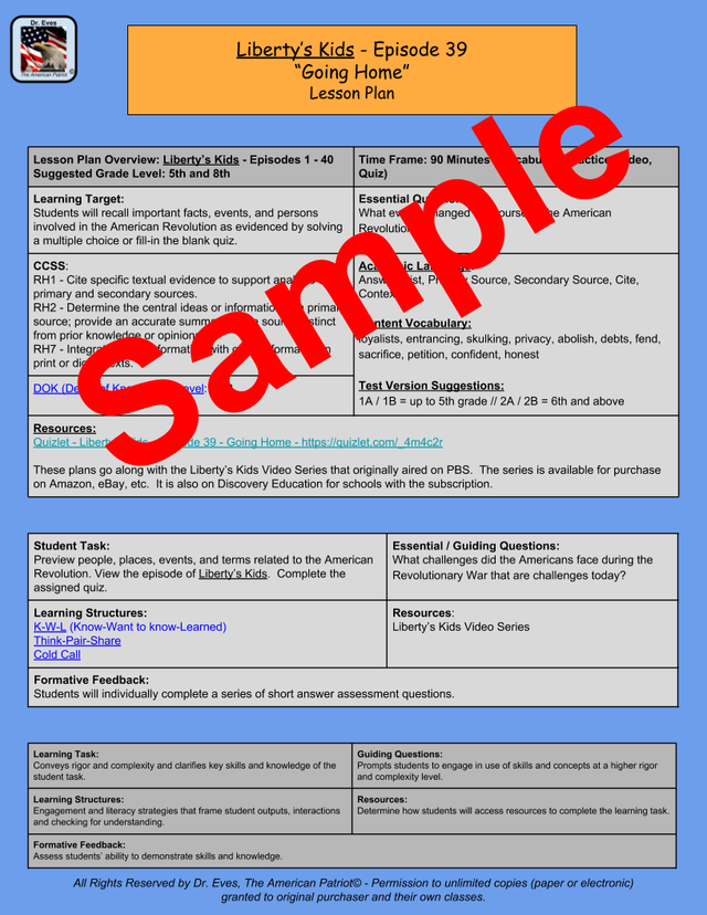 Liberty's Kids - Episode 39 - "Going Home" - Amped Up Learning