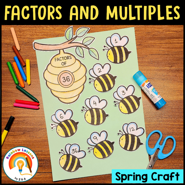 Spring Math Craftivity | Factors and Multiples Game | Spring Math ...