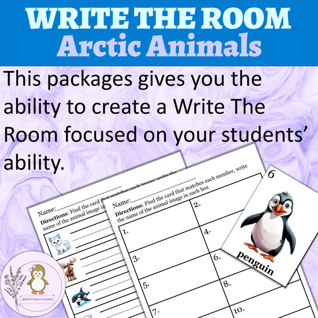Arctic Animals Write the Room Kindergarten
