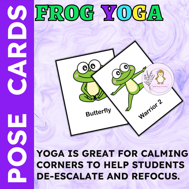 Yoga Pose Cards for kids for calming corner calm down corner activity ...