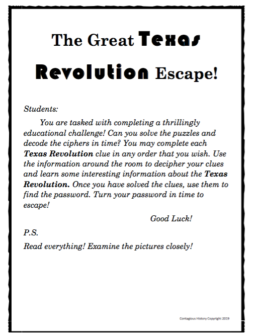 The Great Escape: The Texas Revolution - Amped Up Learning