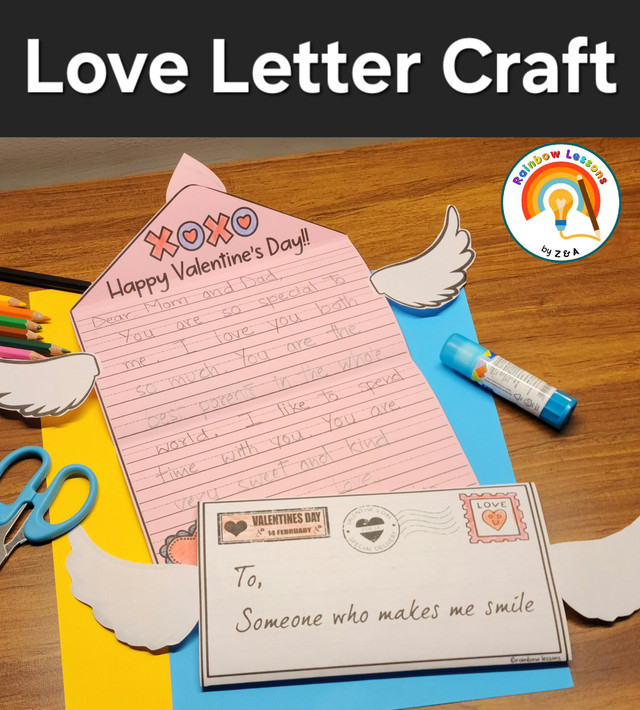 Valentines Day Writing Craft | Valentines Day Letter | Valentines Day ...