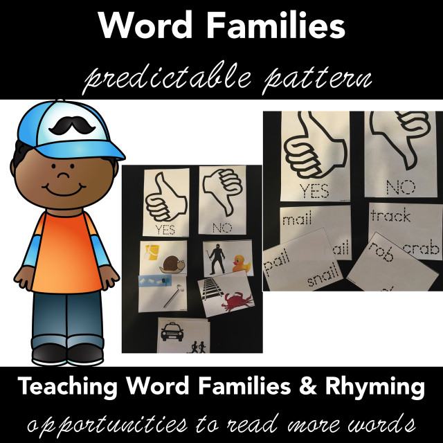 Word Families - Rhyming Words - Yes/No Sort - Activity - Printable ...