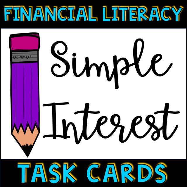 Financial Literacy Simple Interest Task Cards - Amped Up Learning