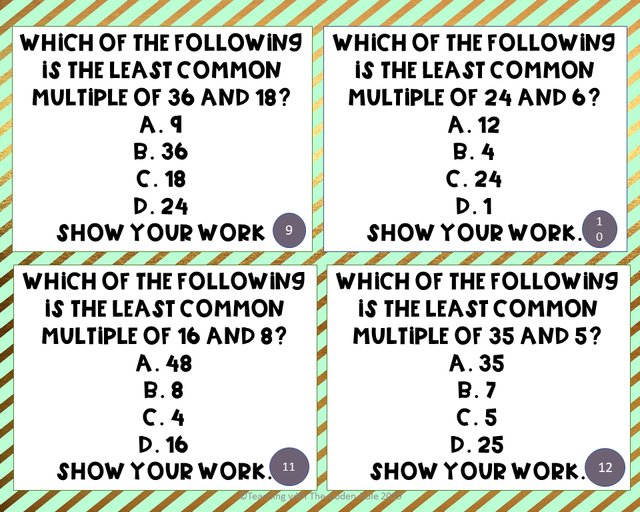 Fourth Grade Math Task Cards - Amped Up Learning