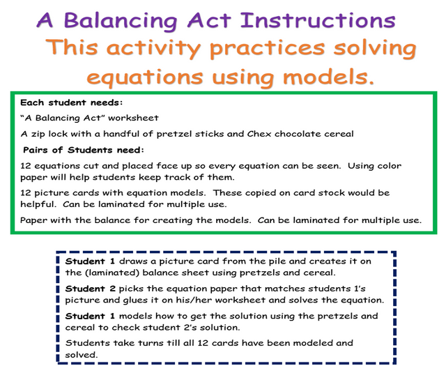 A Balancing Act Activity for Two Step Equations - Amped Up Learning