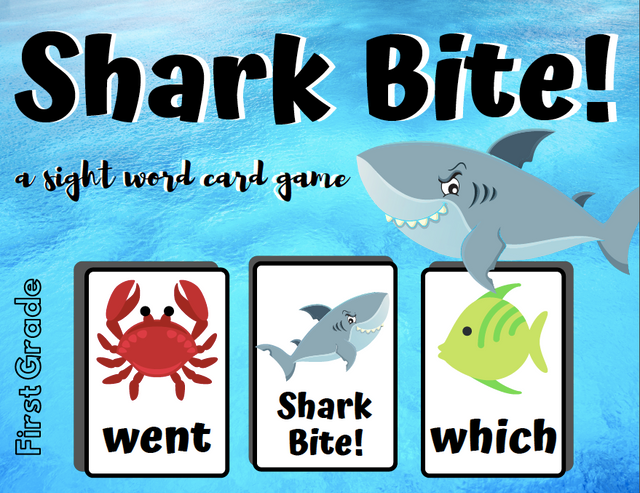 Shark Bite! A First Grade Sight Word Card Game - Amped Up Learning