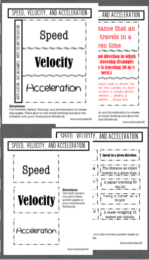 Speed, Velocity, and Acceleration - Bundle - Amped Up Learning