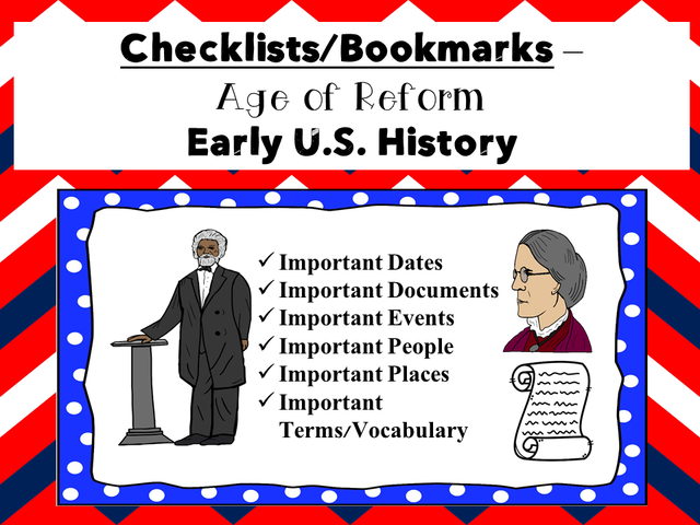 Checklists/Bookmarks-Age of Reform - Amped Up Learning