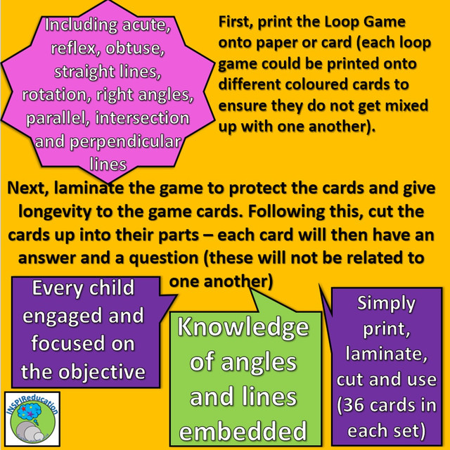 Angles and Lines - "I have...Who has..?" Loop Game - 36 Cards exploring ...