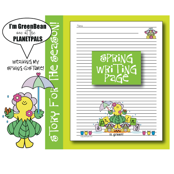 Planetpals Seasonal Spring Writing Page, Poem & Coloring Sheet Earth ...