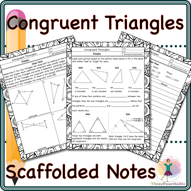 Congruent Triangles Scaffolded Notes - Amped Up Learning