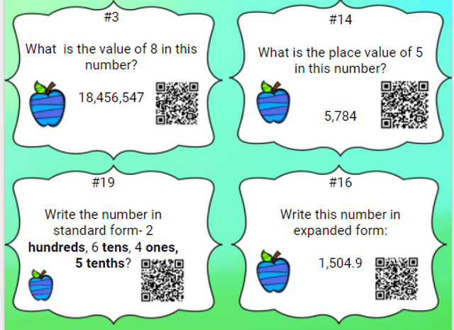 28 Whole Number & Decimal Task Cards-Standard, Word, Expanded Values w ...