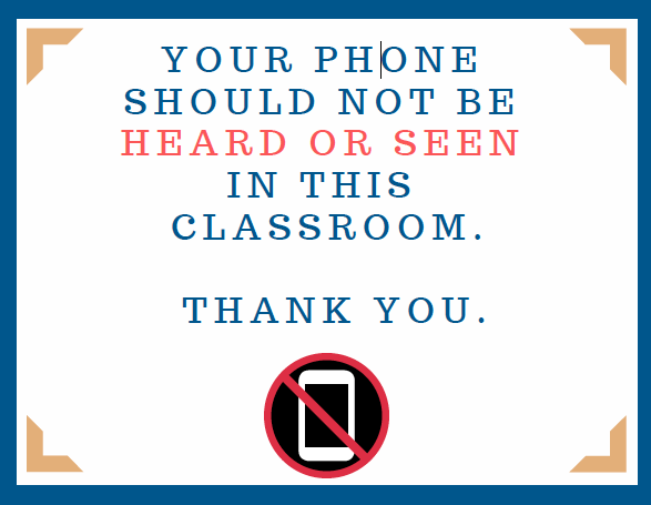 No Phones in Class Poster - Amped Up Learning