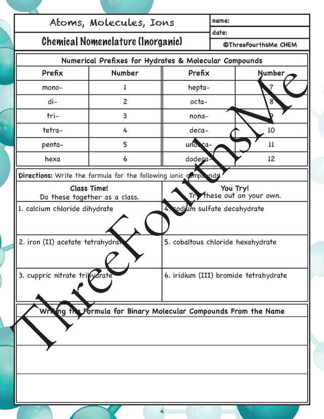 Inorganic Nomenclature Scaffolded Notes (Name to Formula) - Amped Up ...