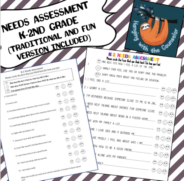 K-2nd Grade Counseling Group/Classroom Lesson Needs Assessment - Amped ...