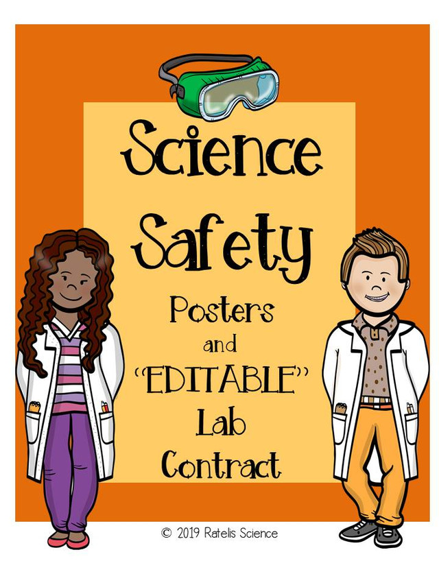 Science Lab Safety Posters With Editable Contract - Amped Up Learning