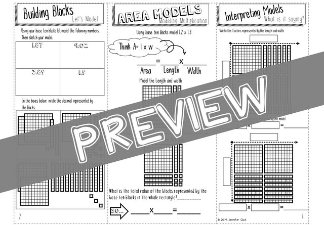 Modeling Multiplying Decimals Notes: Base Ten Blocks