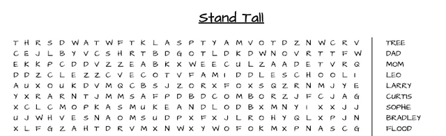 Stand Tall by Joan Bauer- Word Search - Amped Up Learning