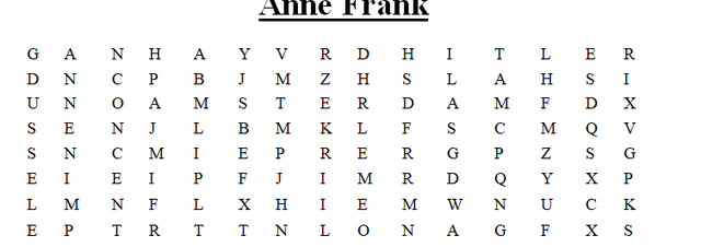 The Diary of Anne Frank- Word Search - Amped Up Learning