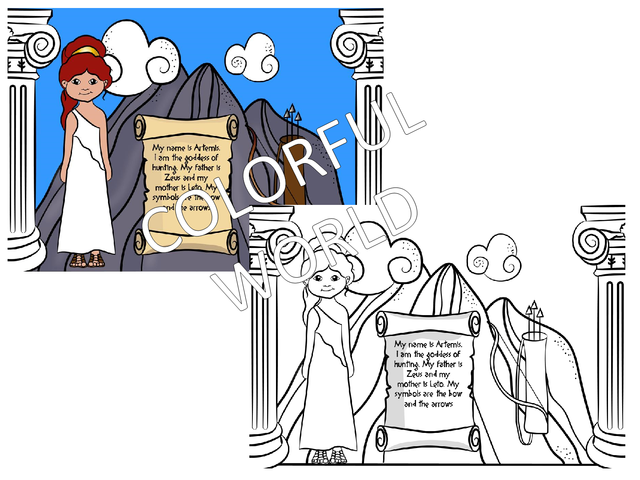 Greek Olympian Goddesses worksheets, matching cards, printables and ...