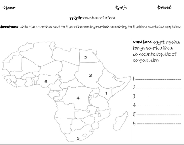 African Countries-SS7G1b Power Point and Activities - Amped Up Learning