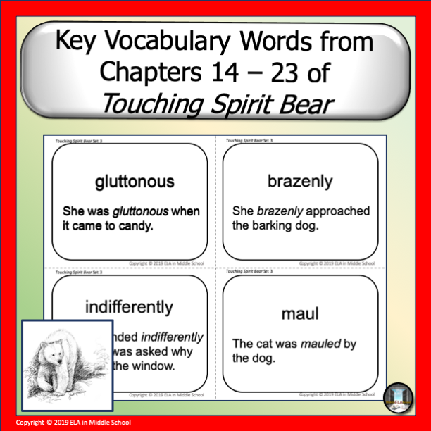 Touching Spirit Bear Vocabulary Flashcards Set #4 - FREE - Amped Up ...