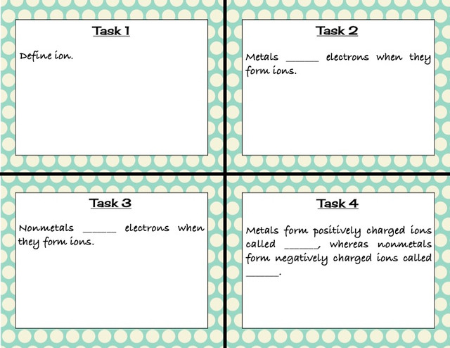 Ionic Bonding Task Cards - Amped Up Learning
