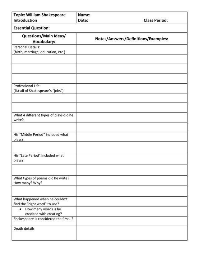 Shakespeare Introduction Pack | PowerPoint, Notes, and Quizzes - Amped ...