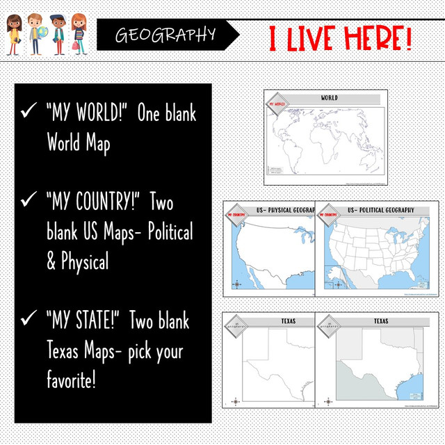 Texas Map Activity- 'My World, My Country, My State'! (Label and Color ...