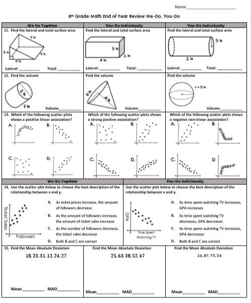 8th Grade Math STAAR Review You Do, We do - Amped Up Learning