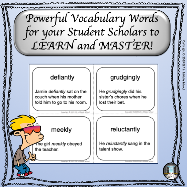 Power Words! Vocabulary Building Flashcards and Word Wall Set 1 - Amped ...