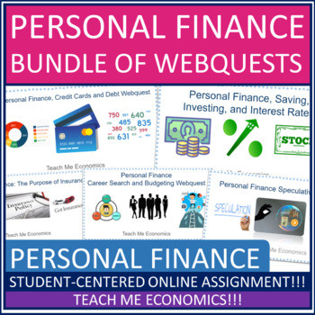 Bundle of Personal Finance Economic Webquests Economics Printable or ...
