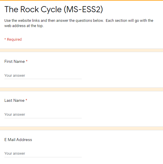 The Rock Cycle Web Quest (MS-ESS2) (GREAT SUB PLANS or DISTANCE ...