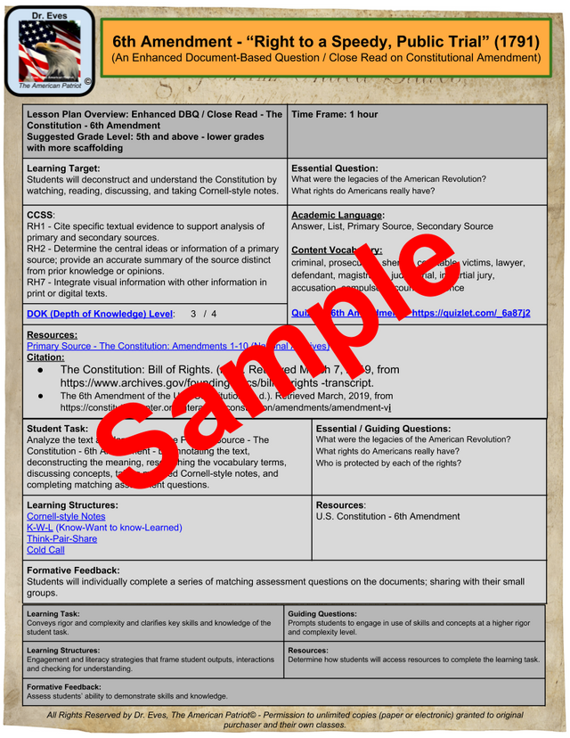The 6th Amendment Unit - Amped Up Learning