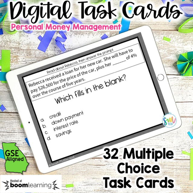 Personal Money Management DIGITAL Task Cards | DISTANCE LEARNING
