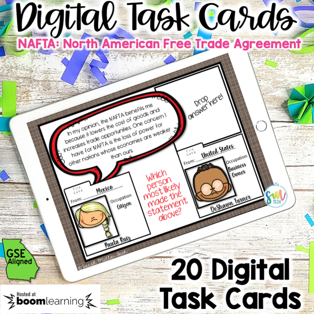 NAFTA DIGITAL Task Cards | DISTANCE LEARNING | SS6E2d