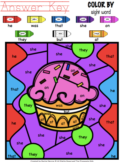Color By Sight Word | Dolch Primer Sight Words
